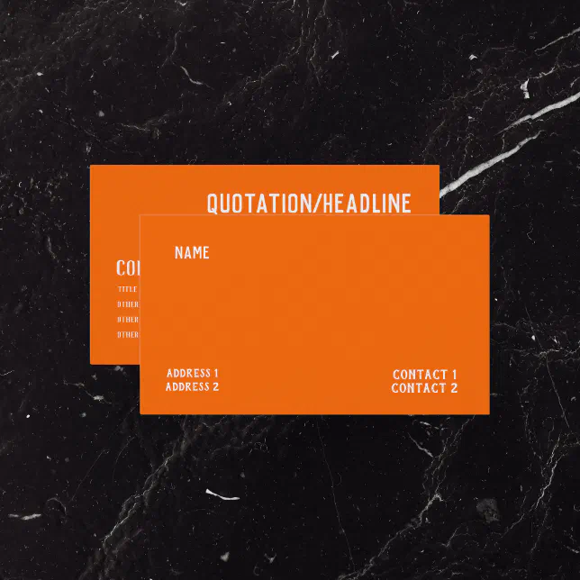 neon orange solid color business card | Zazzle