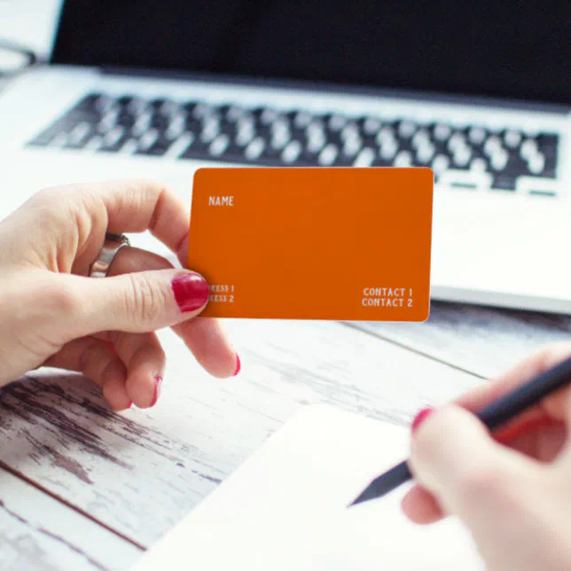 neon orange solid color business card | Zazzle