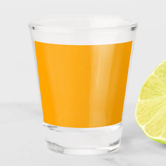 Neon Orange Solid Color | Classic Shot Glass | Zazzle