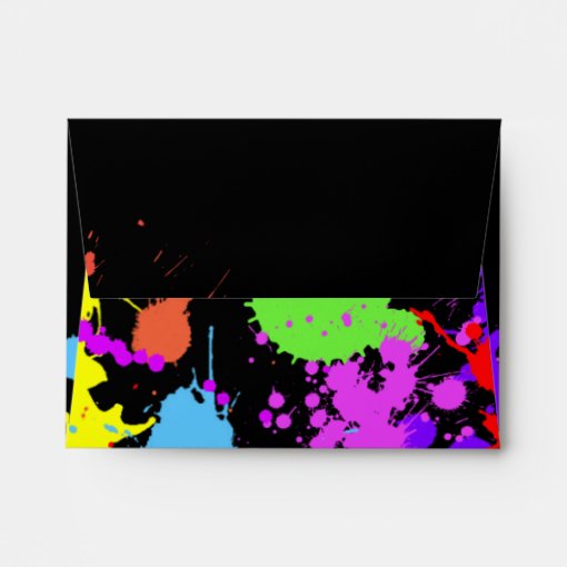 Neon Paint Splatter Custom Envelopes | Zazzle