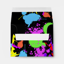 Neon Paint Splatter Custom Envelopes | Zazzle