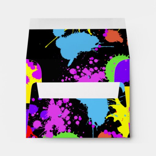 Neon Paint Splatter Custom Envelopes | Zazzle