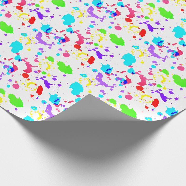 Neon Paint Splatter Watercolor Faux Glow Wrapping Paper | Zazzle.com