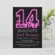 Neon Pink 14th Birthday Invitation | Zazzle