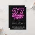 Neon Pink 27th Birthday Invitation | Zazzle