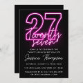 Neon Pink 27th Birthday Invitation | Zazzle
