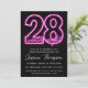 Neon Pink 28th Birthday Invitation | Zazzle