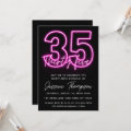 Neon Pink 35th Birthday Invitation | Zazzle