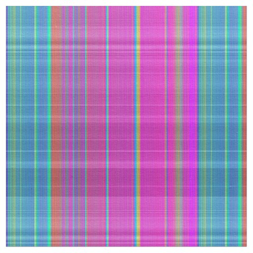 Neon Pink and Blue Plaid Fabric Pattern | Zazzle