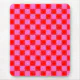 Neon Pink and Red Checkered Checkerboard Vintage Mouse Pad | Zazzle