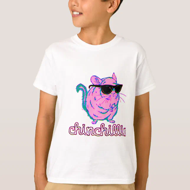 Neon Pink Chinchillin Chinchilla T-Shirt | Zazzle