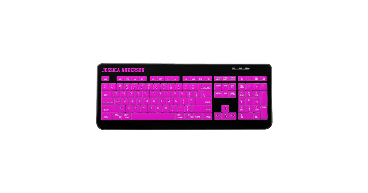 Neon Pink Custom Wireless Keyboard | Zazzle