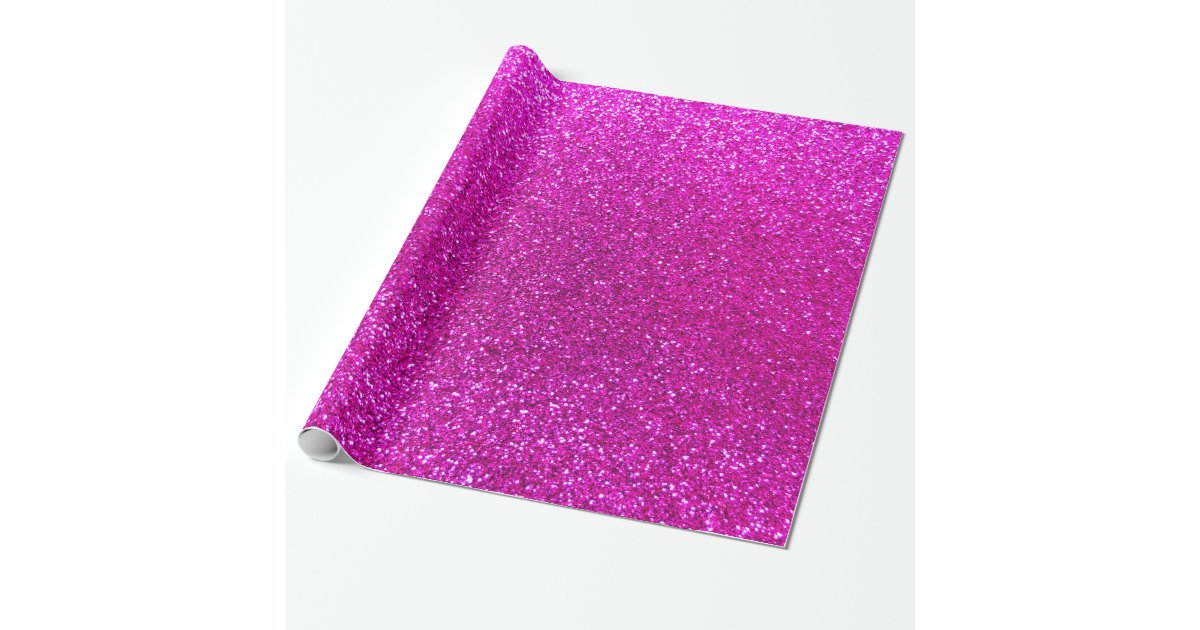 Neon pink glitter wrapping paper | Zazzle.com