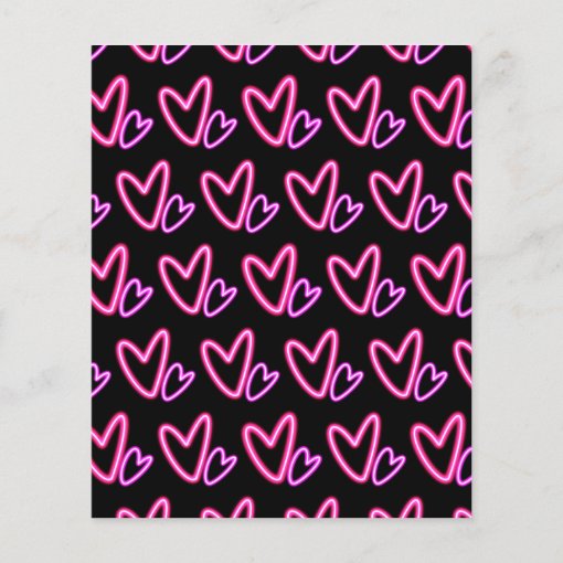 Neon Pink Hearts Budget Birthday Party Invitation | Zazzle