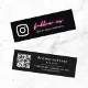 Neon Pink Minimal Follow Us Social Media & QR Code Mini Business Card ...