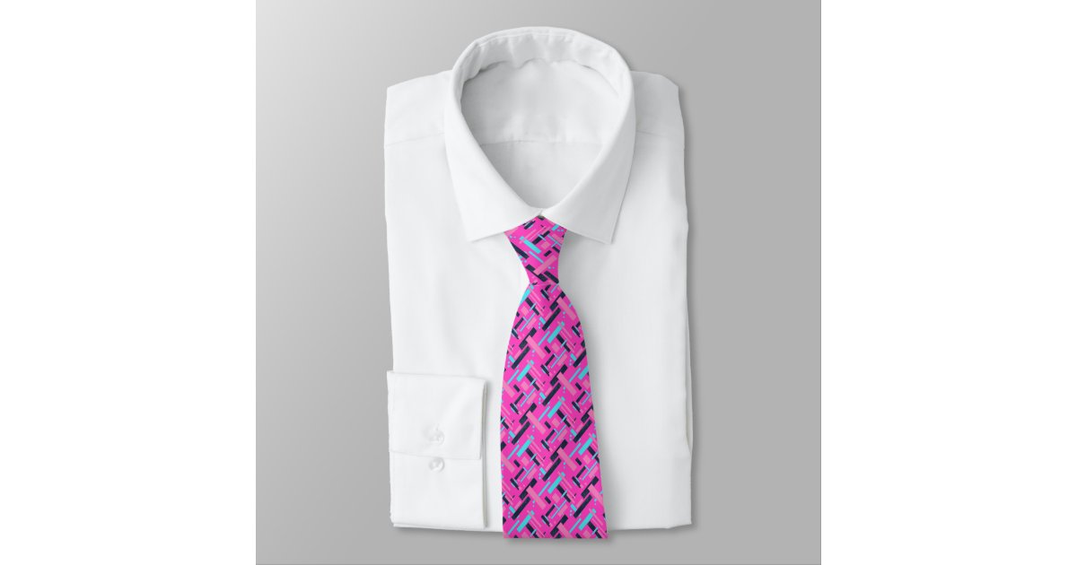 Neon pink neck tie | Zazzle