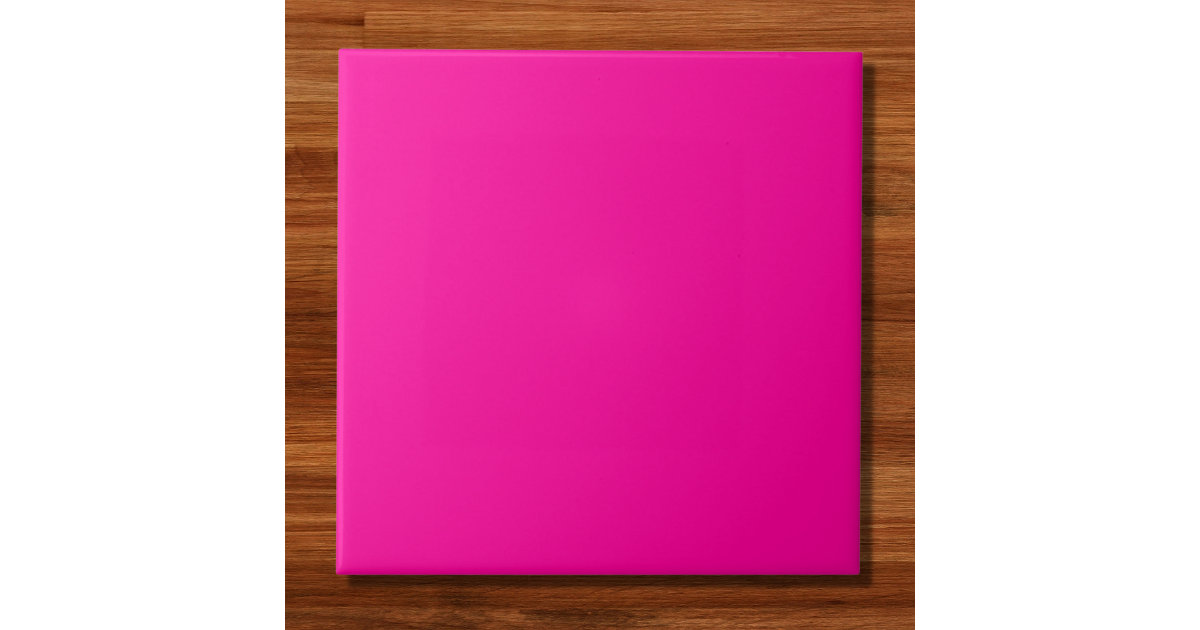 Neon Pink Solid Color Ceramic Tile | Zazzle