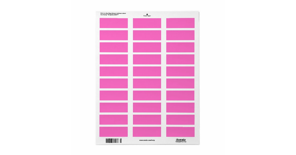 Neon Pink Solid Color | Classic Label | Zazzle