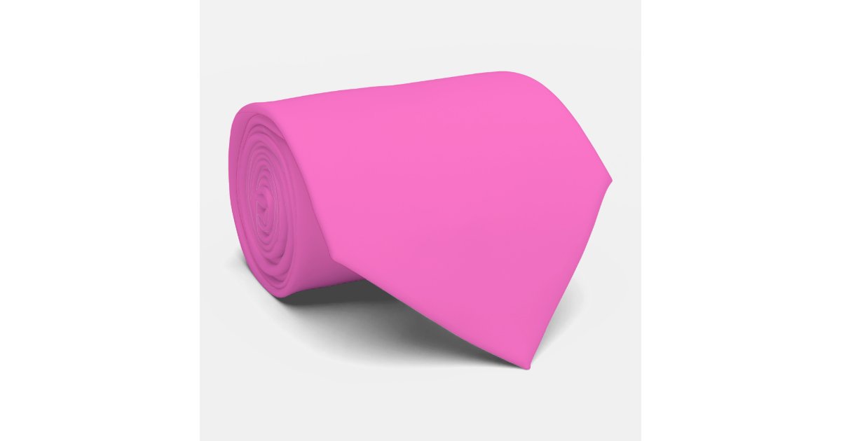 Neon Pink Solid Color | Classic Neck Tie | Zazzle
