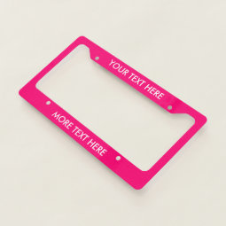 Neon pink solid color custom license plate frame | Zazzle