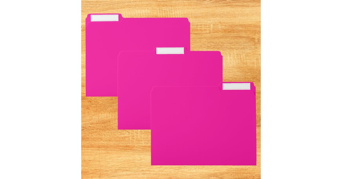 Neon Pink Solid Color File Folder | Zazzle