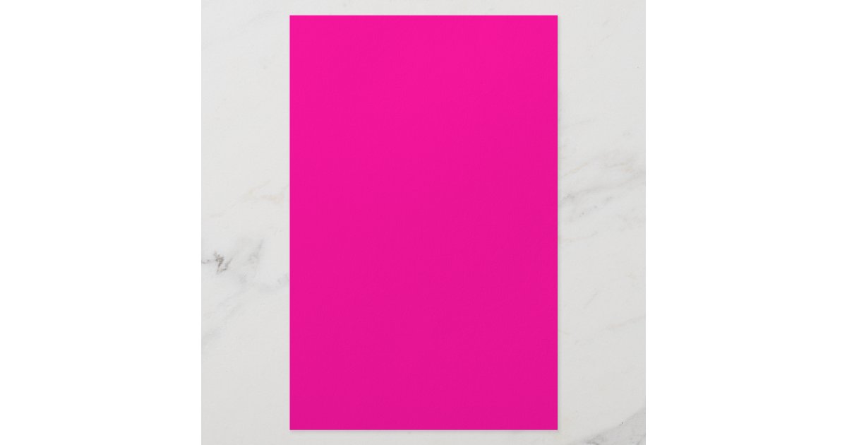 Neon Pink Solid Color Flyer | Zazzle
