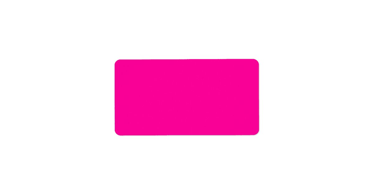 Neon Pink Solid Color Label | Zazzle