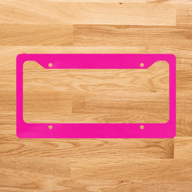 Neon Pink Solid Color License Plate Frame | Zazzle
