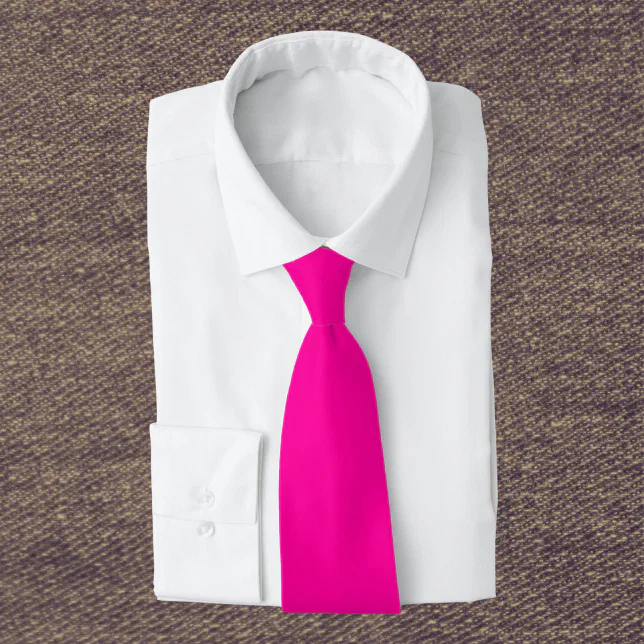 Neon Pink Solid Color Neck Tie | Zazzle