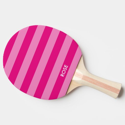 Neon pink stripe table tennis ping pong paddle | Zazzle