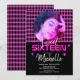 Neon Pink Sweet Sixteen Photo Grid Invitation | Zazzle