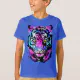 Neon Pink Tiger Head Portrait - Tiger T-Shirt | Zazzle