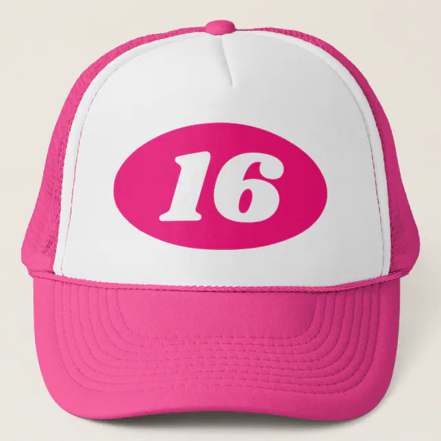 Neon pink trucker hat sweet 16th Birthday party | Zazzle