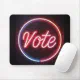 Neon Pink Vote Sign On Black Mouse Pad | Zazzle