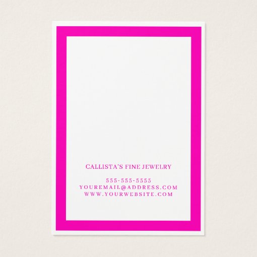 Neon Pink White Border Cursive Earring Display | Zazzle