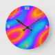 Neon Plasma Modern Psychedelic Personalized Wall Round Clock | Zazzle