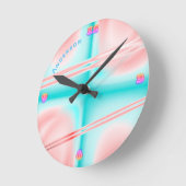 Neon Plasma Pink Blu Psychedelic Personalized Wall Round Clock | Zazzle