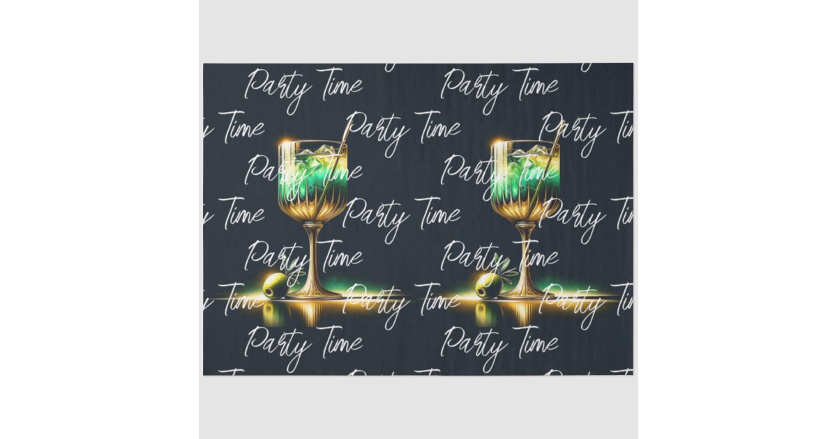 Neon Popular Party Time Personalized Tissue Paper | Zazzle