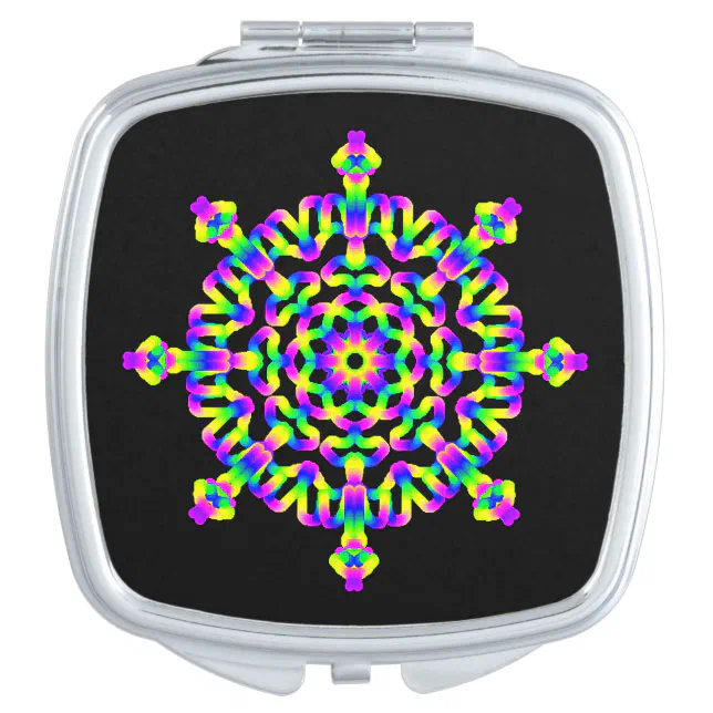 Neon Powerful Mandala Healing Arts Compact Mirror | Zazzle