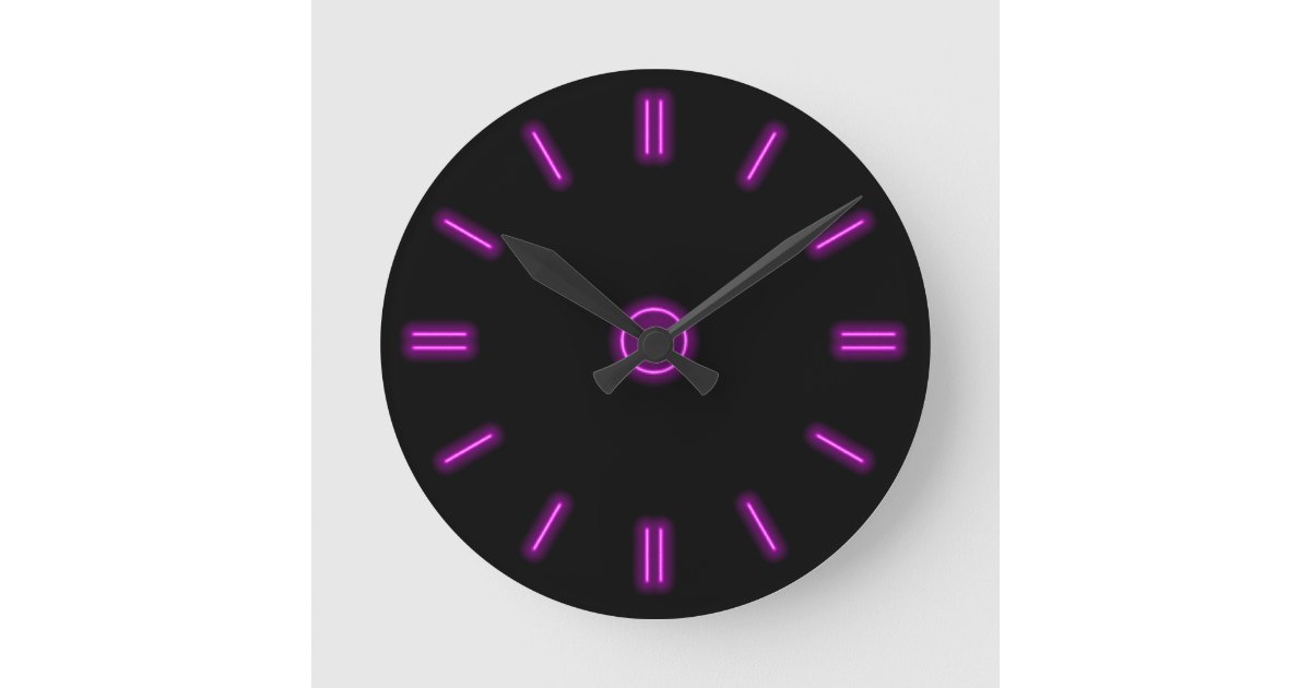 Neon Purple Clock | Zazzle