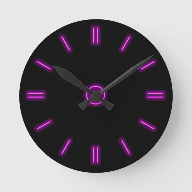 Neon Purple Clock | Zazzle