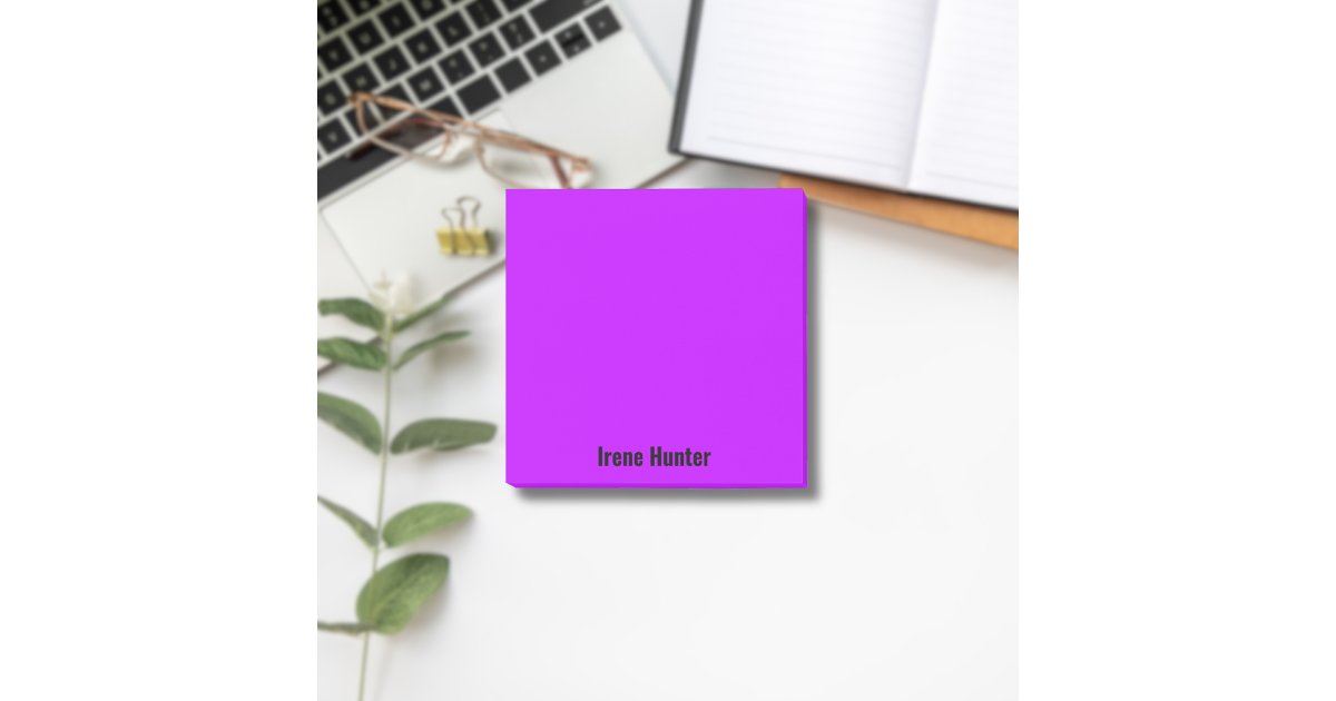Neon Purple Professional Minimalist Black Script Post-it Notes | Zazzle