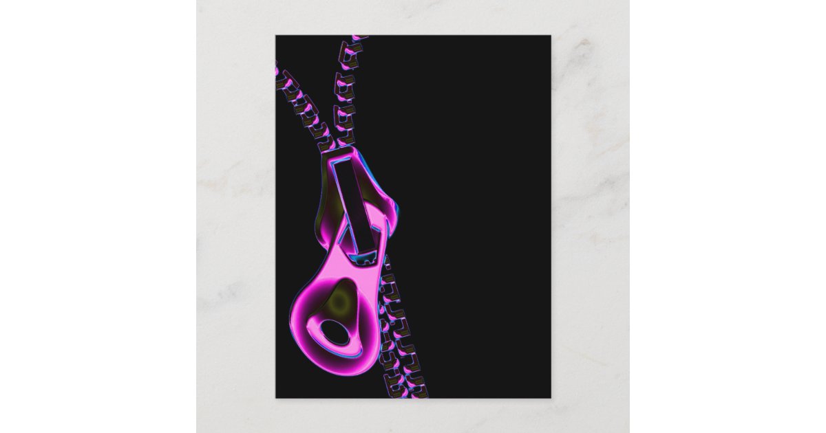 NEON PURPLE ZIPPER BLACK RANDOM BACKGROUNDS WALLPA POSTCARD | Zazzle