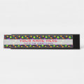 Neon Rainbow Polka Dots Desk Name Plate | Zazzle