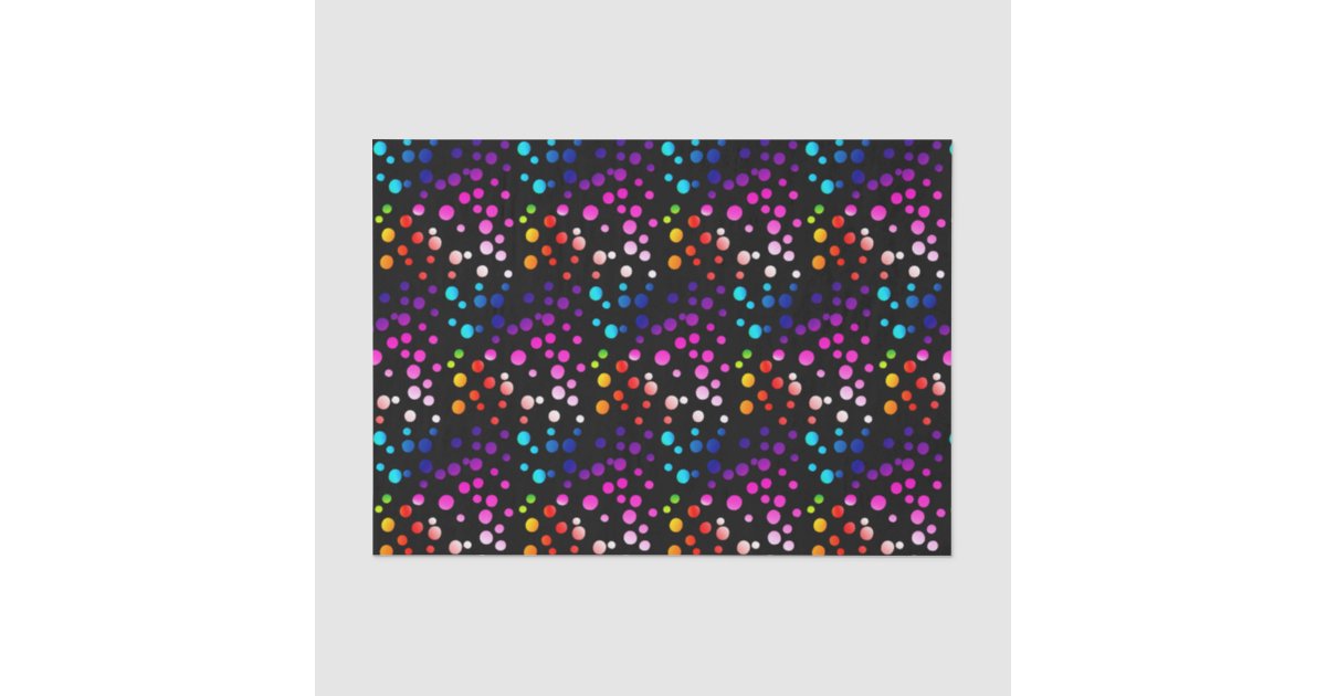 Neon Rainbow Polka Dots Tissue Paper | Zazzle