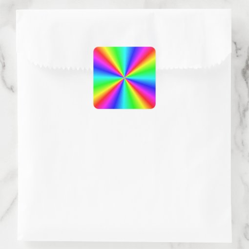 Neon Rainbow Prism Square Sticker | Zazzle
