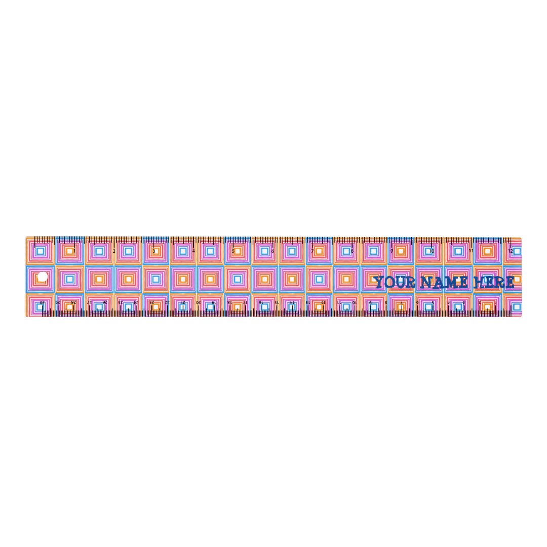 NEON Rainbow Squares Pattern CUSTOMIZED Ruler | Zazzle