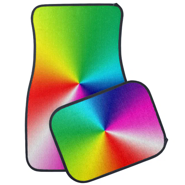 Neon Rainbow Vortex Car Floor Mat | Zazzle