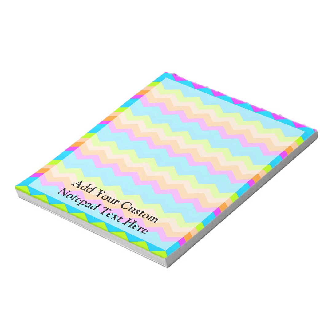 Neon Rainbow Zigzag Notepad | Zazzle