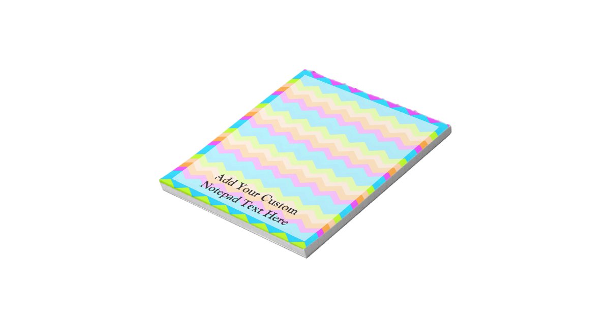 Neon Rainbow Zigzag Notepad | Zazzle